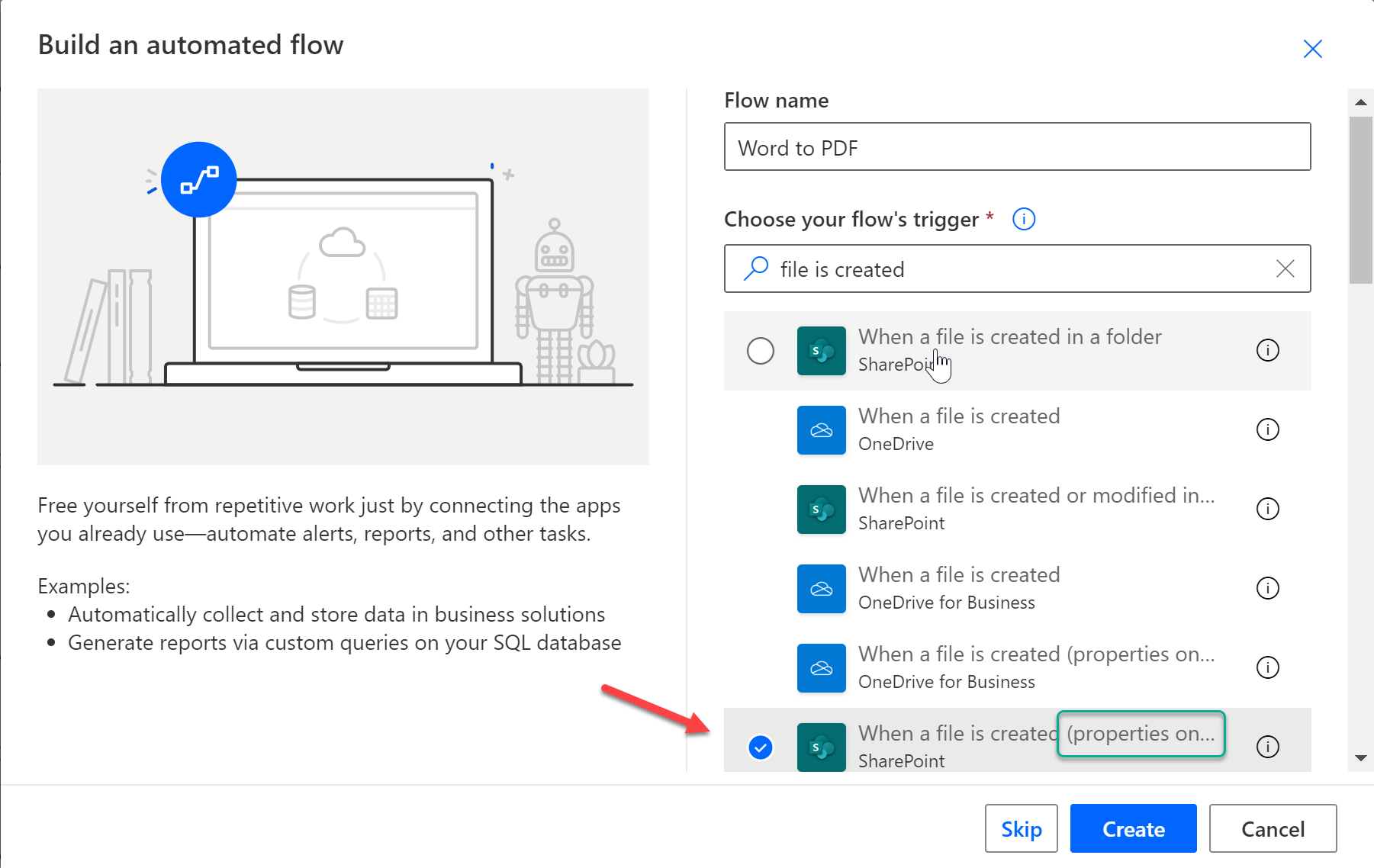 Power Automate – Convert Word document to PDF | Knowledge Share